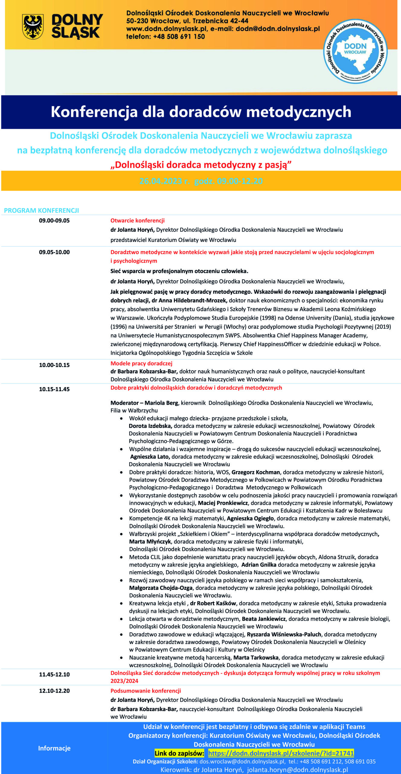 Konferencja dla doradców metodycznych: „Dolnośląski doradca metodyczny ...