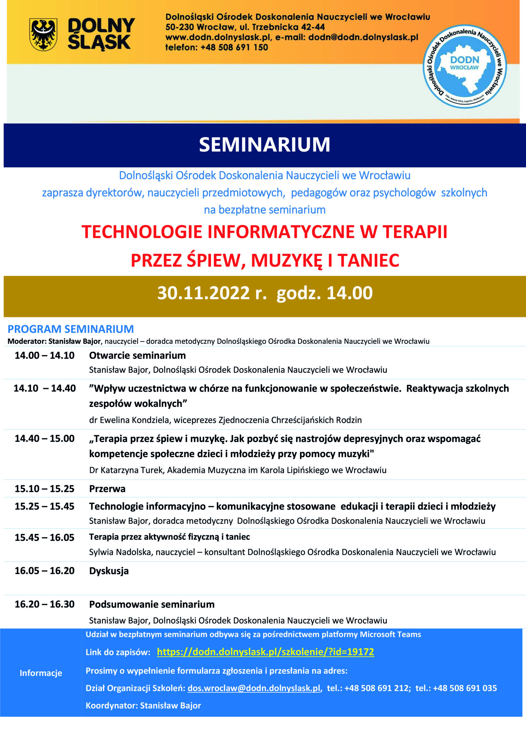 Seminarium: Technologie informatyczne w terapii przez śpiew, muzykę i ...
