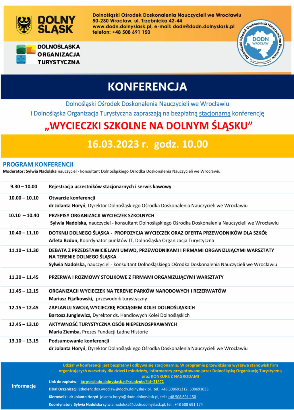 Konferencja stacjonarna: „WYCIECZKI SZKOLNE NA DOLNYM ŚLĄSKU ...